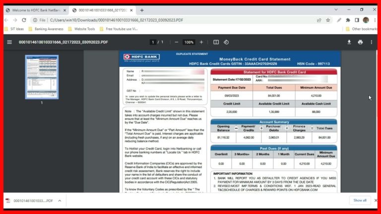HDFC: How to Download HDFC Credit Card Statement [Using Internet ...